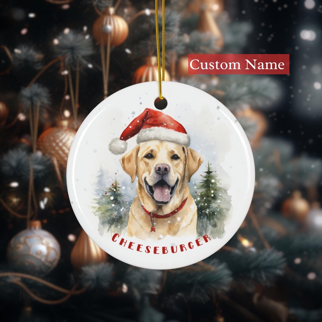 Personalized Labrador Retriever Christmas Tree Ornament, Yellow Lab ...