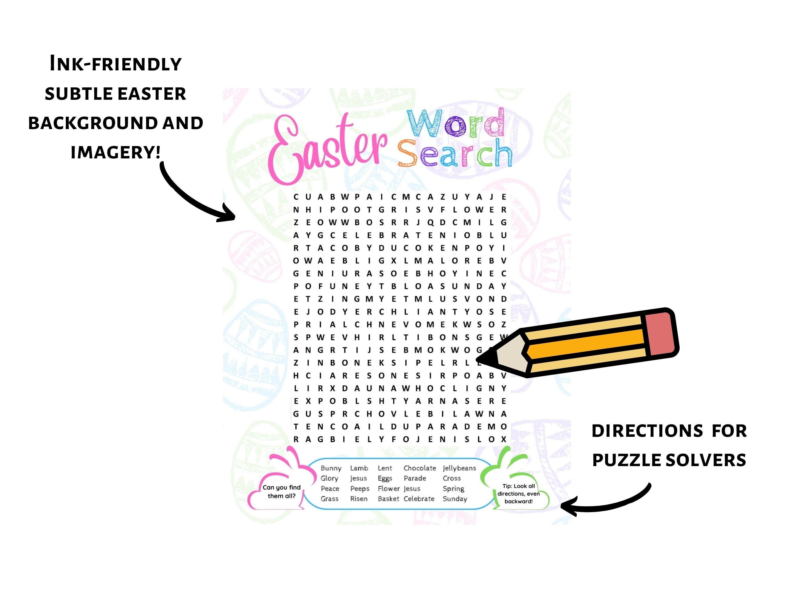 Easter Word Search Puzzle Printable - Etsy