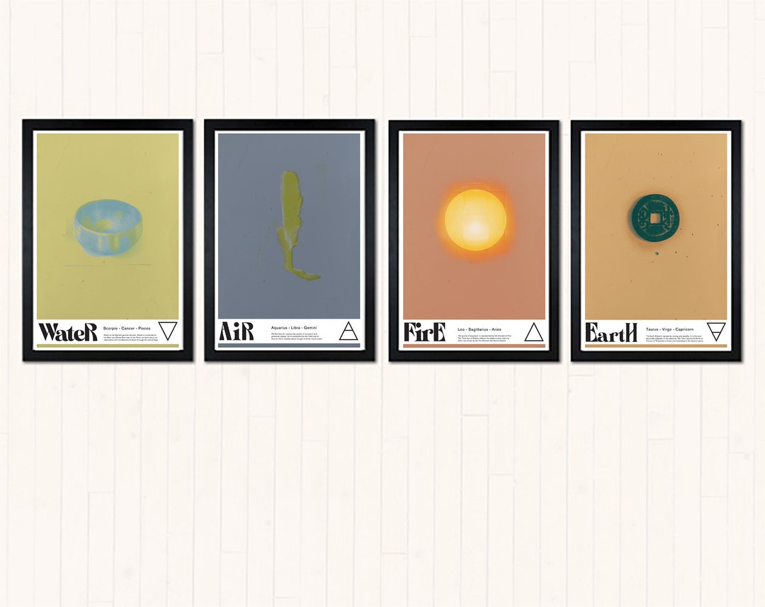 Four Elements Digital Poster Set - Etsy