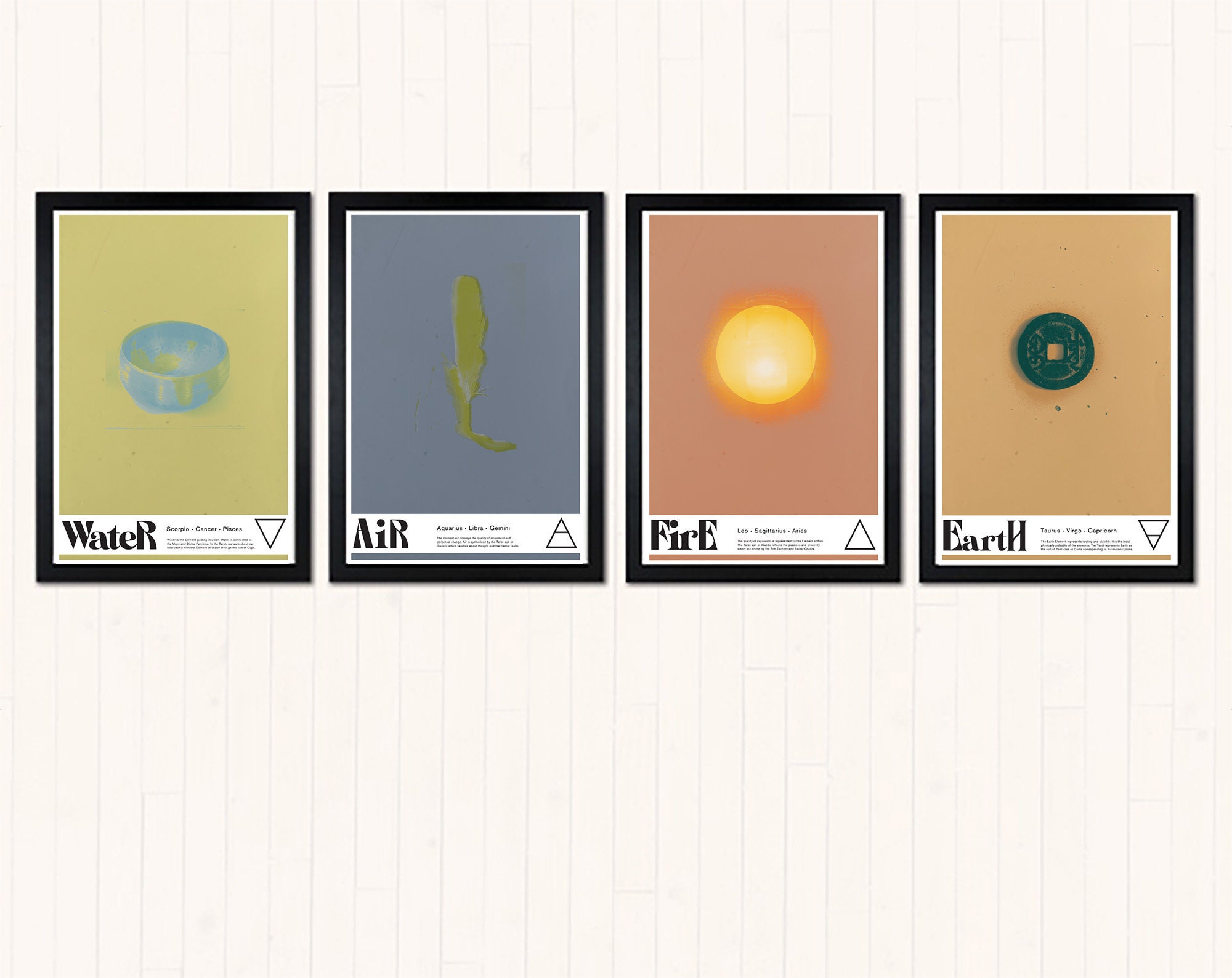 Four Elements Digital Poster Set - Etsy