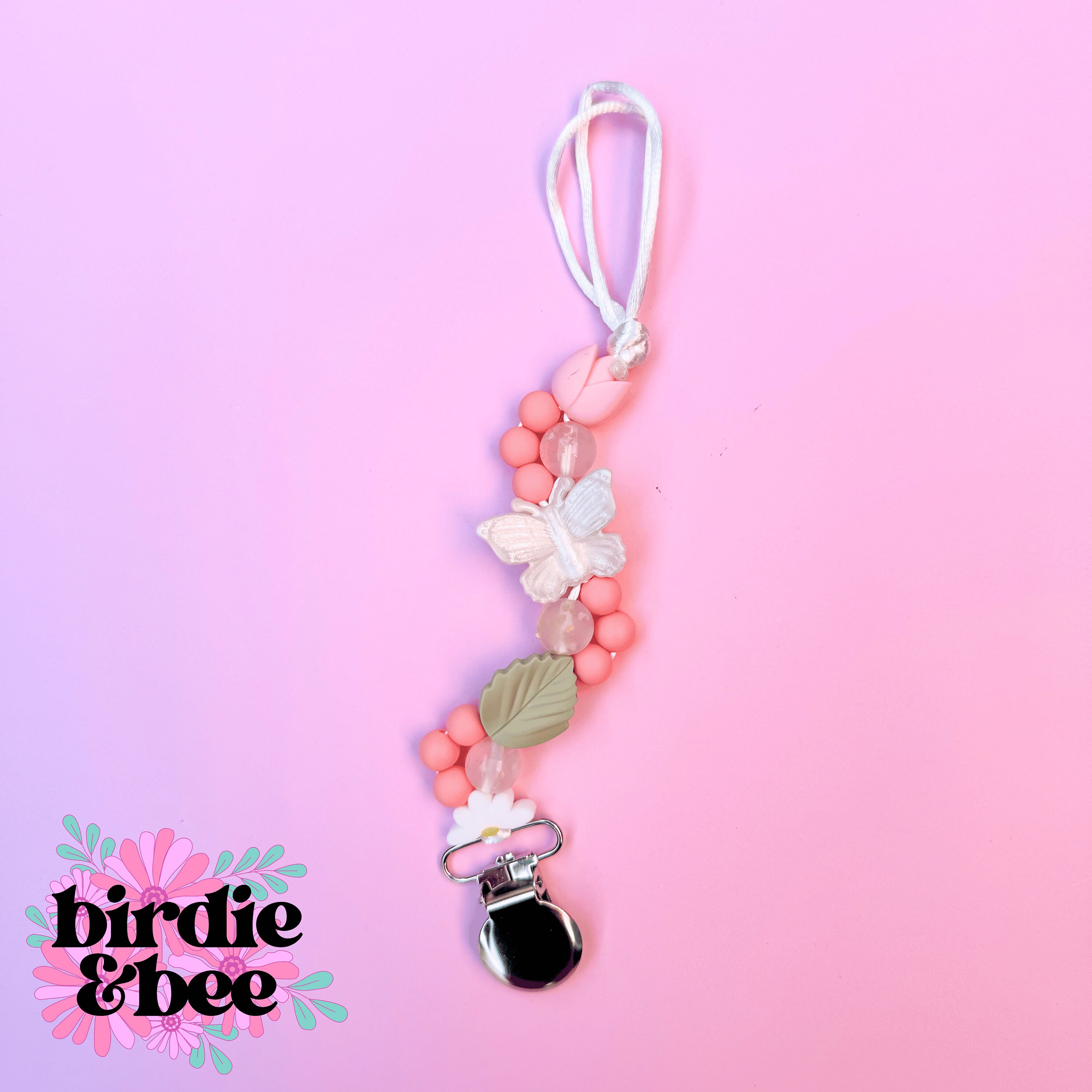 Butterfly Garden Pacifier Clip, Flower Pacifier Clip, Pacifier Clip ...