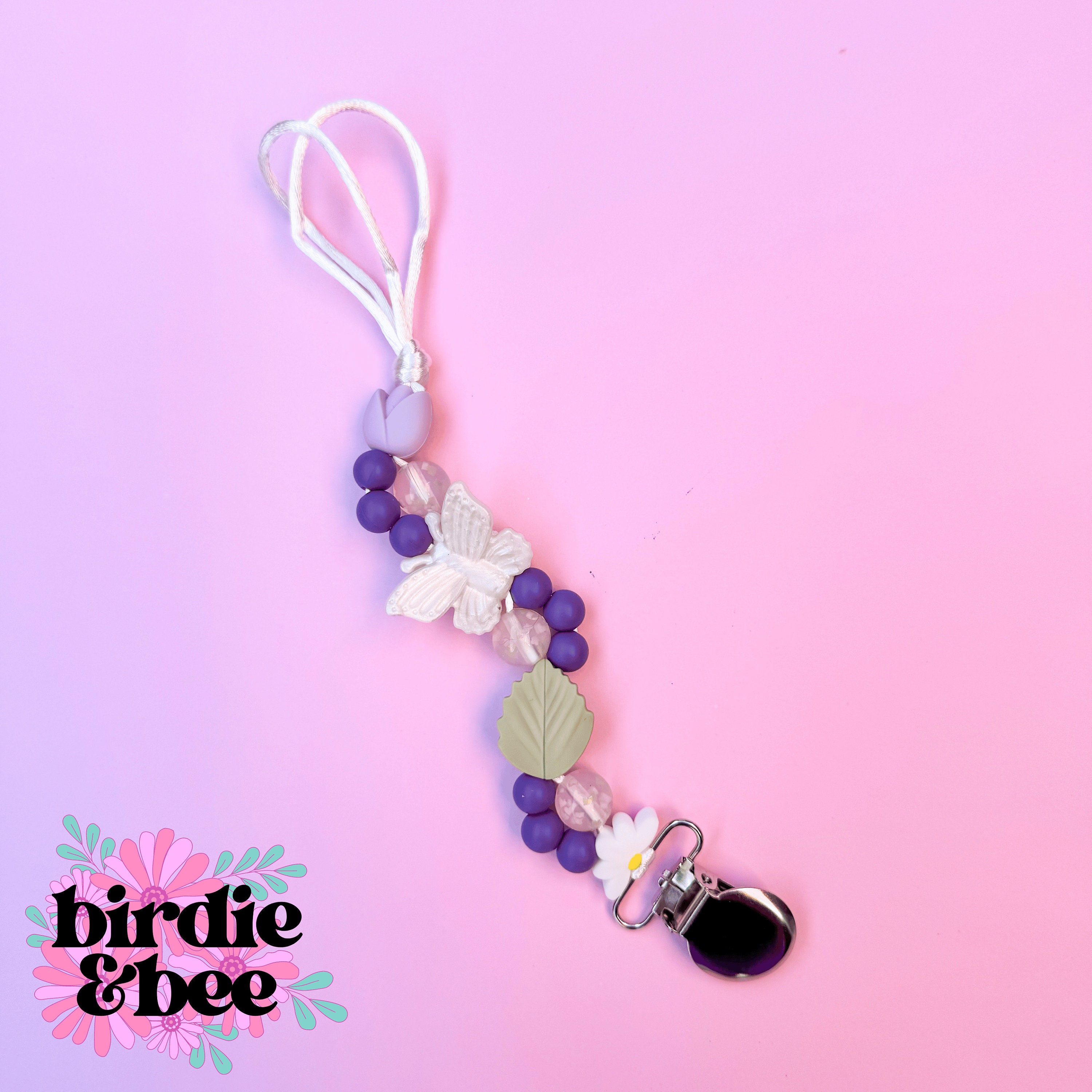 Butterfly Garden Pacifier Clip, Flower Pacifier Clip, Pacifier Clip ...