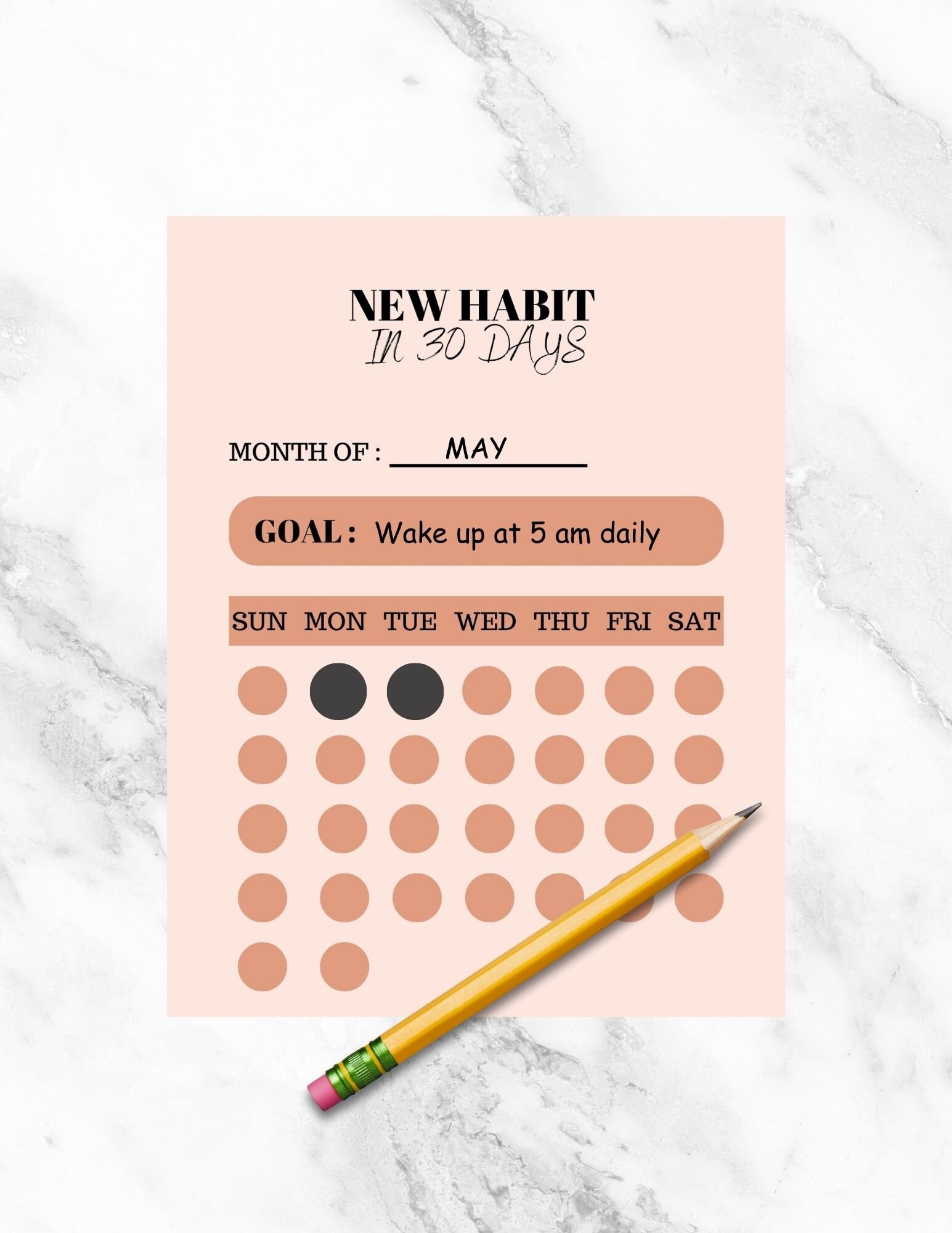 New Habit in 30 Days Tracker, Pintable Habit Tracker, Habit Tracking ...