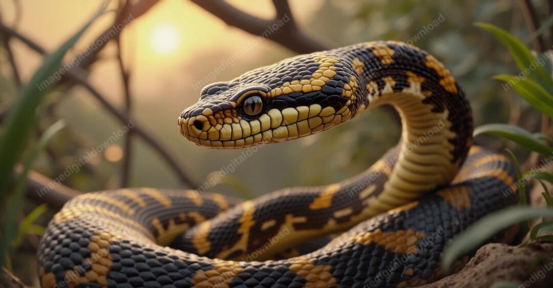 Black and Gold Serpent AI Generated Artwork for Printing. - Etsy