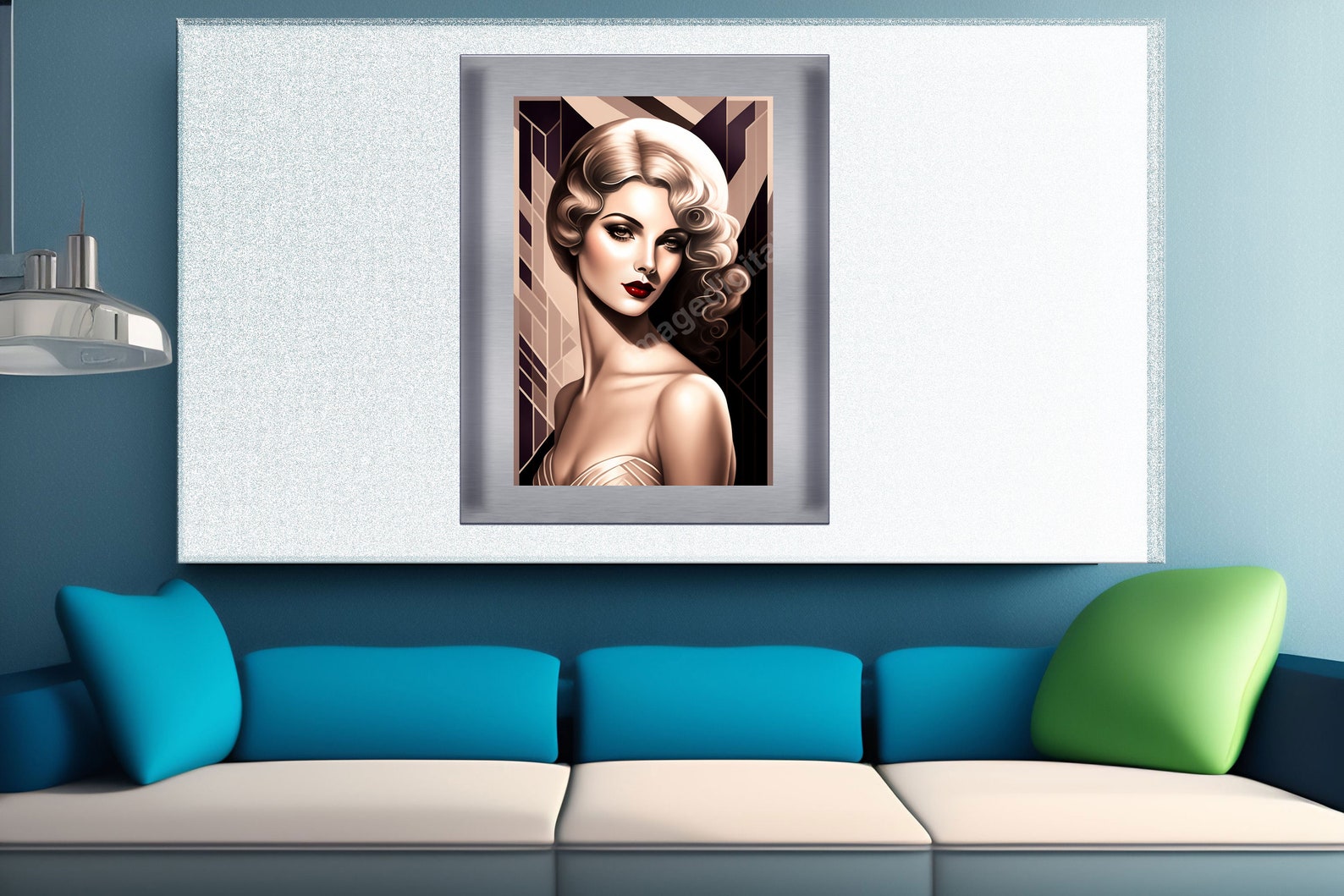 Wall Art Decoration Woman Portrait , Muted Pastel Colors, Art Print Home Décor, High Resolution ...