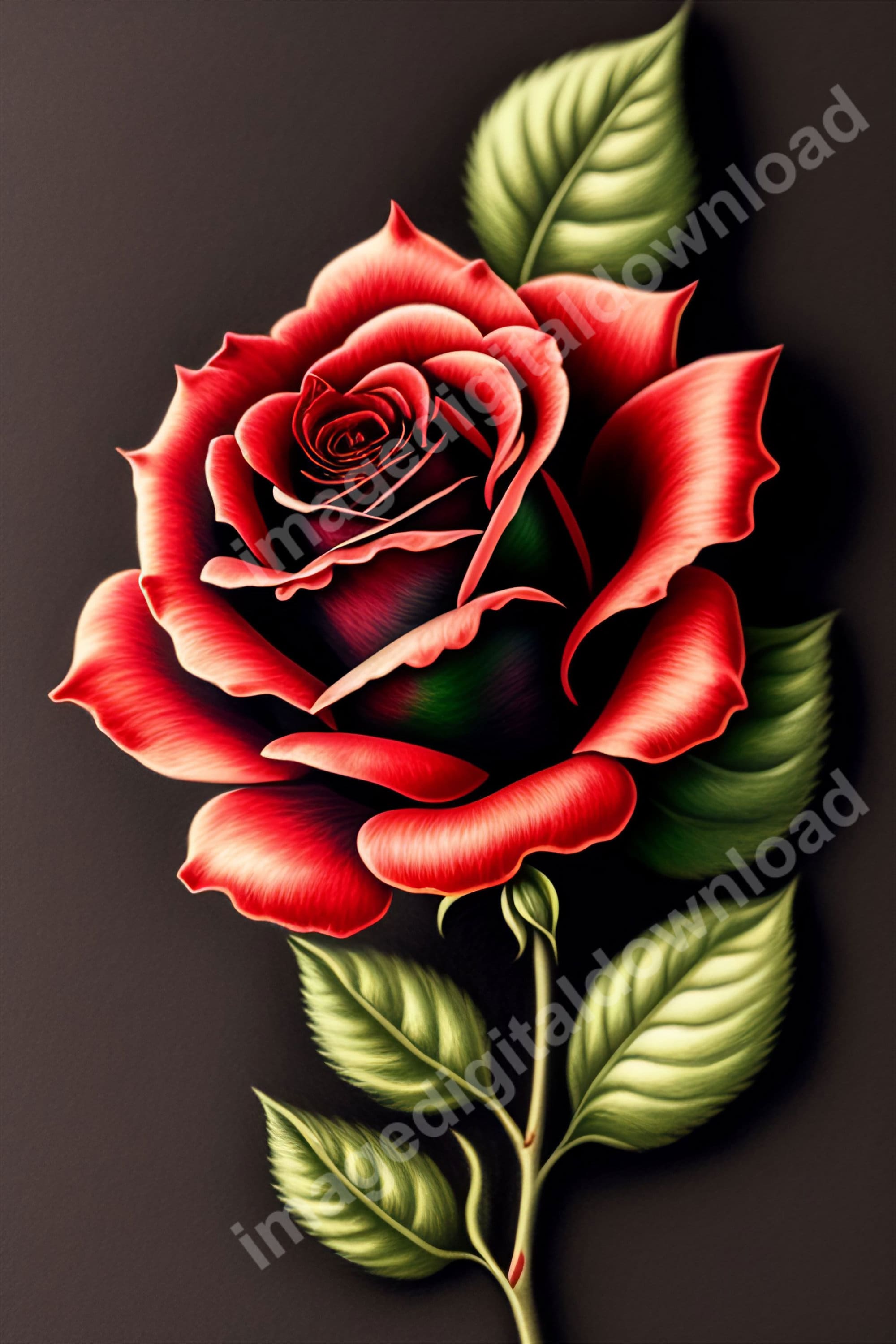 Red Rose on the Background and Without Background Jpg and Png - Etsy Canada