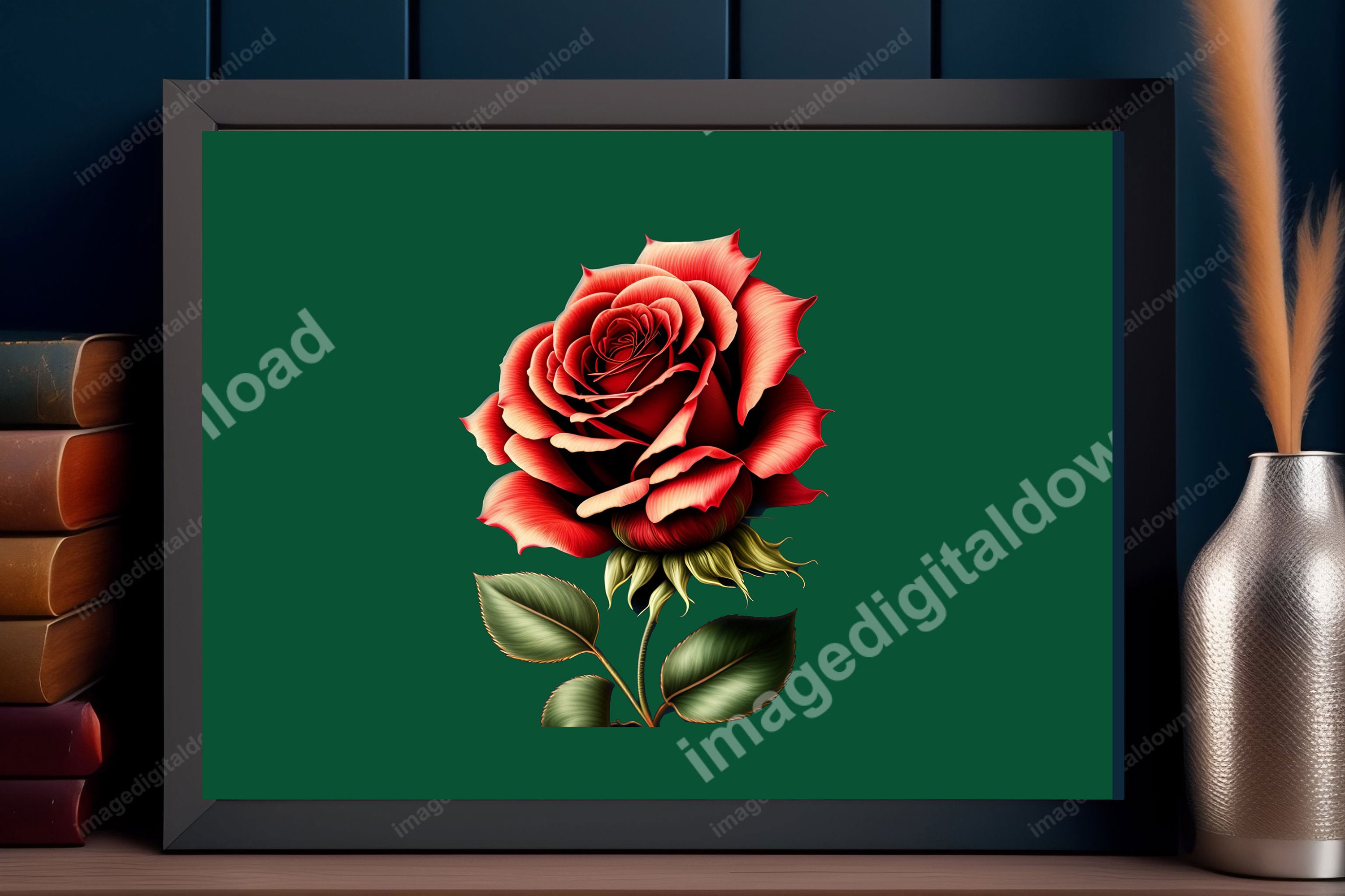 Red Rose on the Background and Without Background Jpg and Png - Etsy Canada