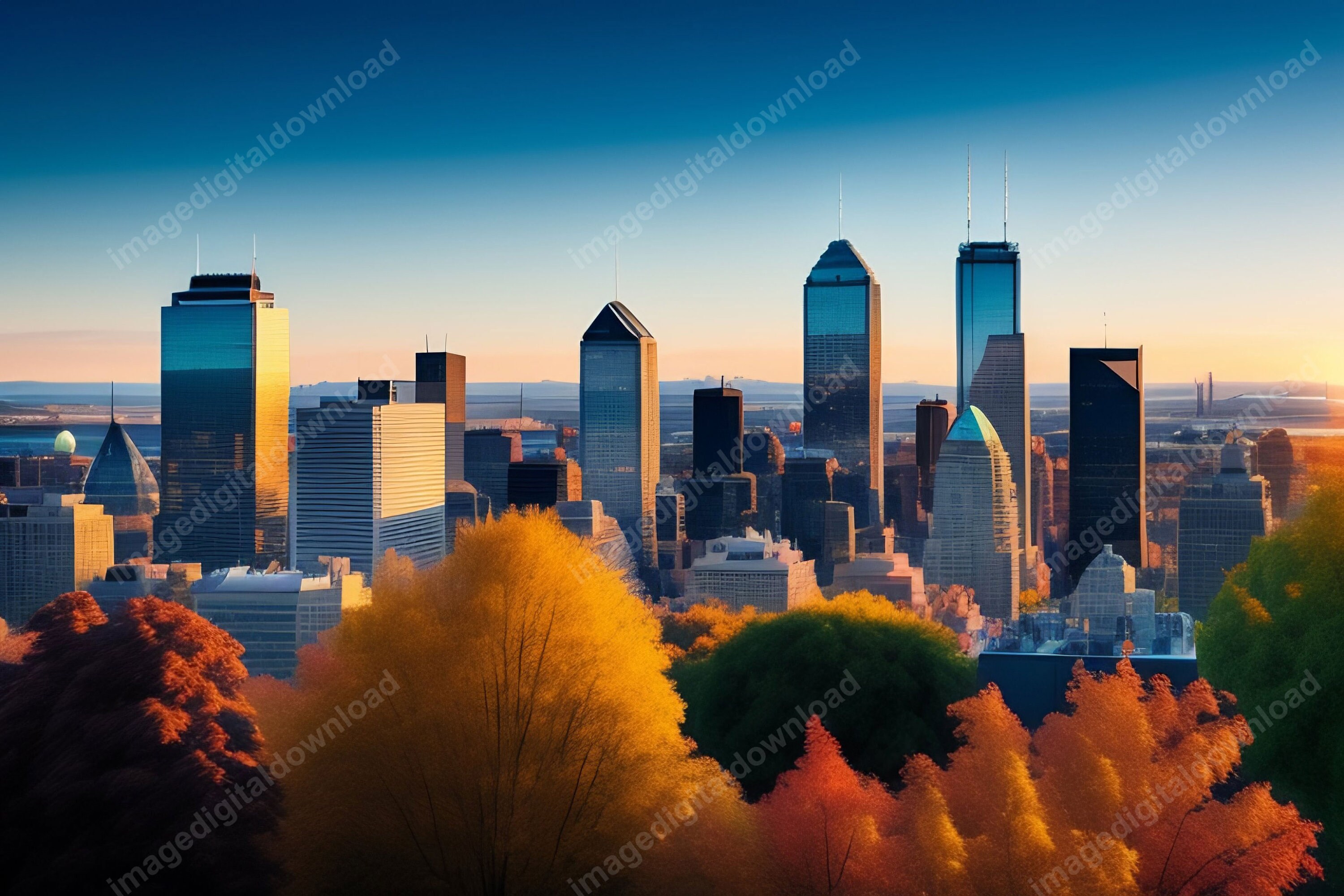 Cityscape Wall Art, Digital Image of the City Center Day Time, Period ...