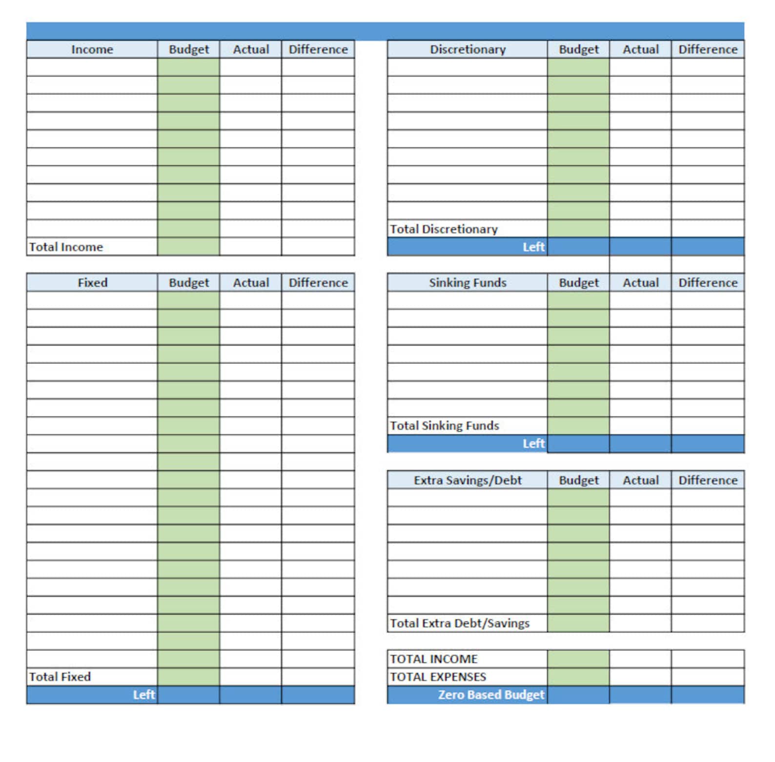 Simple Budget Template Darker Colors - Etsy