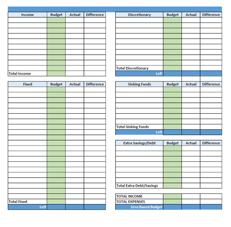 Simple Budget Template Darker Colors - Etsy