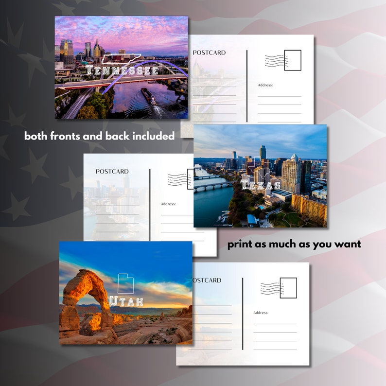 US Postcards 50 States United States Geography Homeschool Homeschooling ...