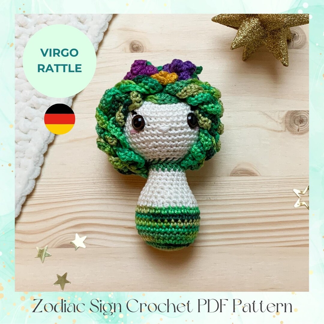 Virgo PDF Pattern // Crochet Amigurumi Instruction Rattle Toy for Baby Newborns Gift for ...
