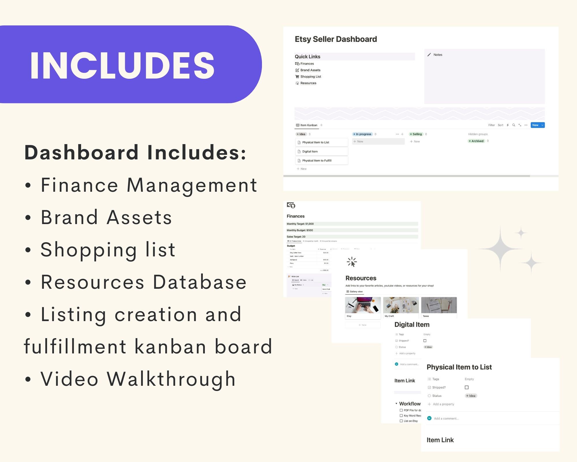 Etsy Seller Dashboard | Notion Template | Business Planner and ...