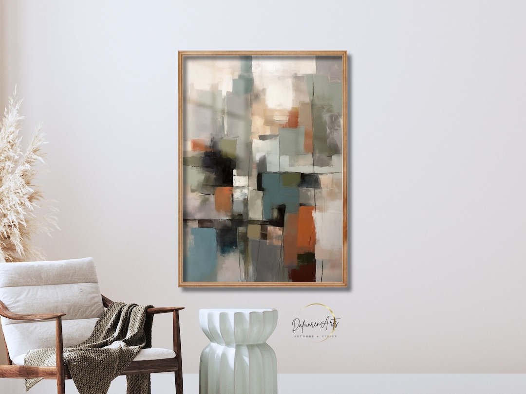 Abstract Muted Color Blocks Squares Printable Wall Art Minimalist Art ...