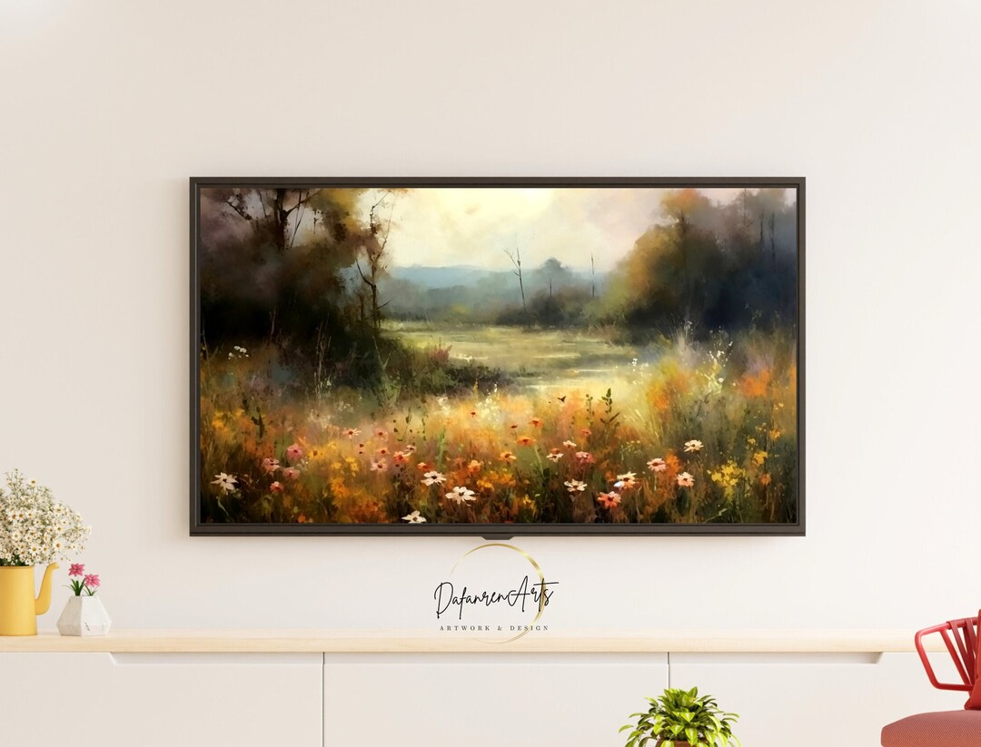 Wildflower Field Frame TV Art for Frame TV Impressionism Art Digital ...