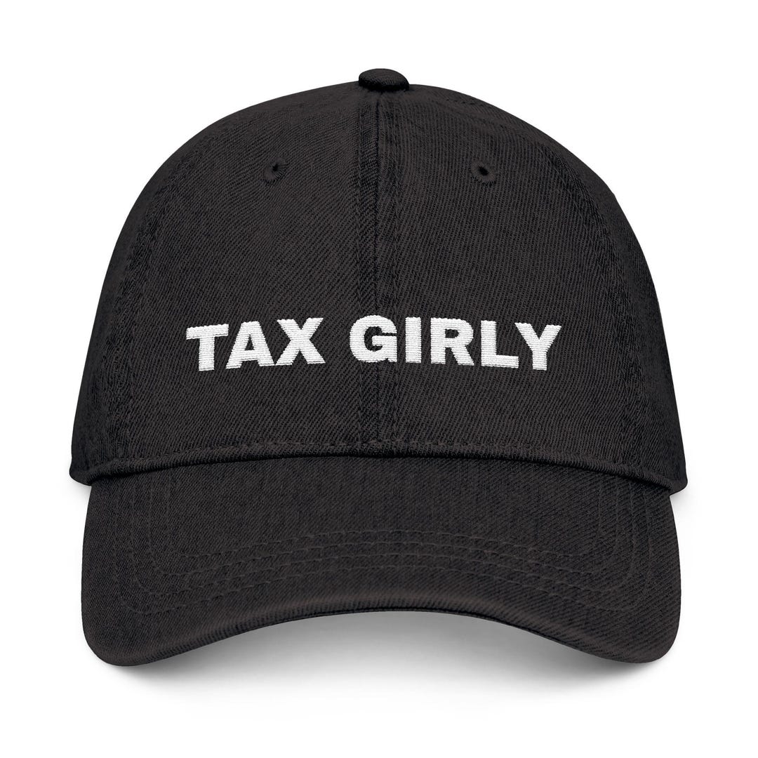 Tax Girly Denim Hat - Trendy Embroidered Cap for Fashion Lovers, Summer ...