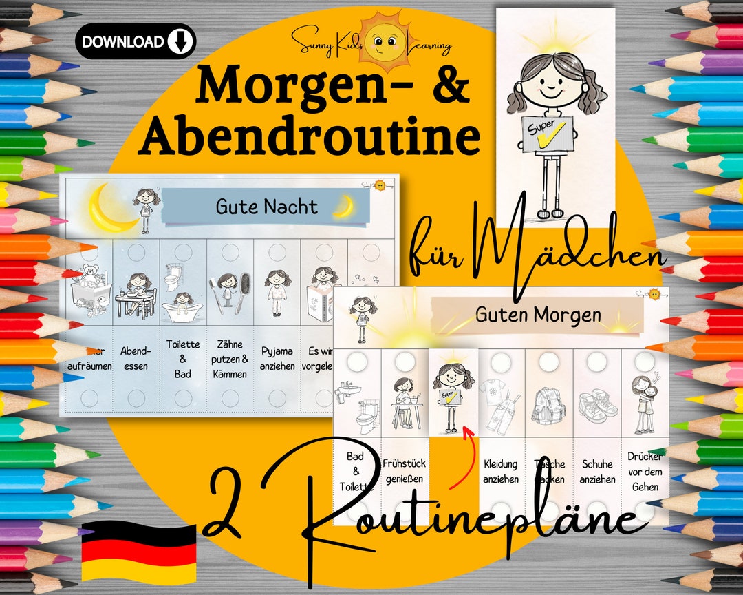 Morgen Und Abendroutine Kind, Routineplaner Für Kinder, Morgenroutine ...