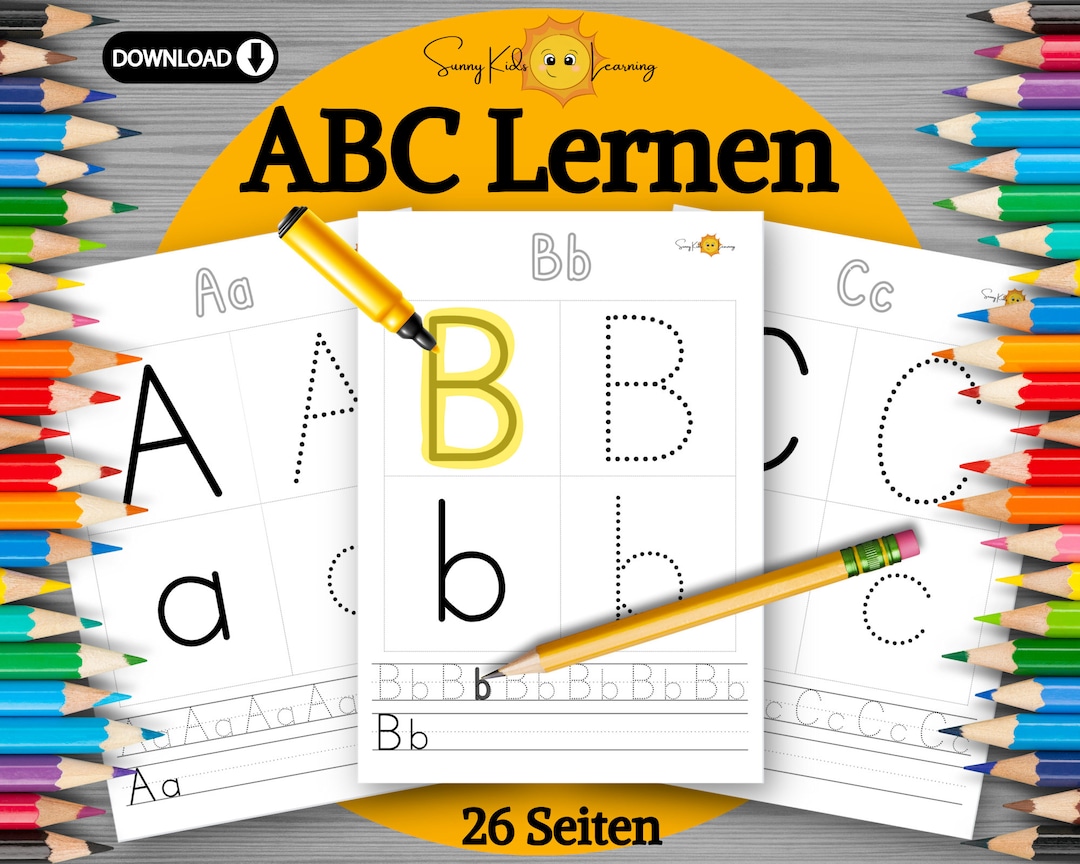 Alphabet Lernen Abc Lernblätter Diy Minimalistisch - Etsy