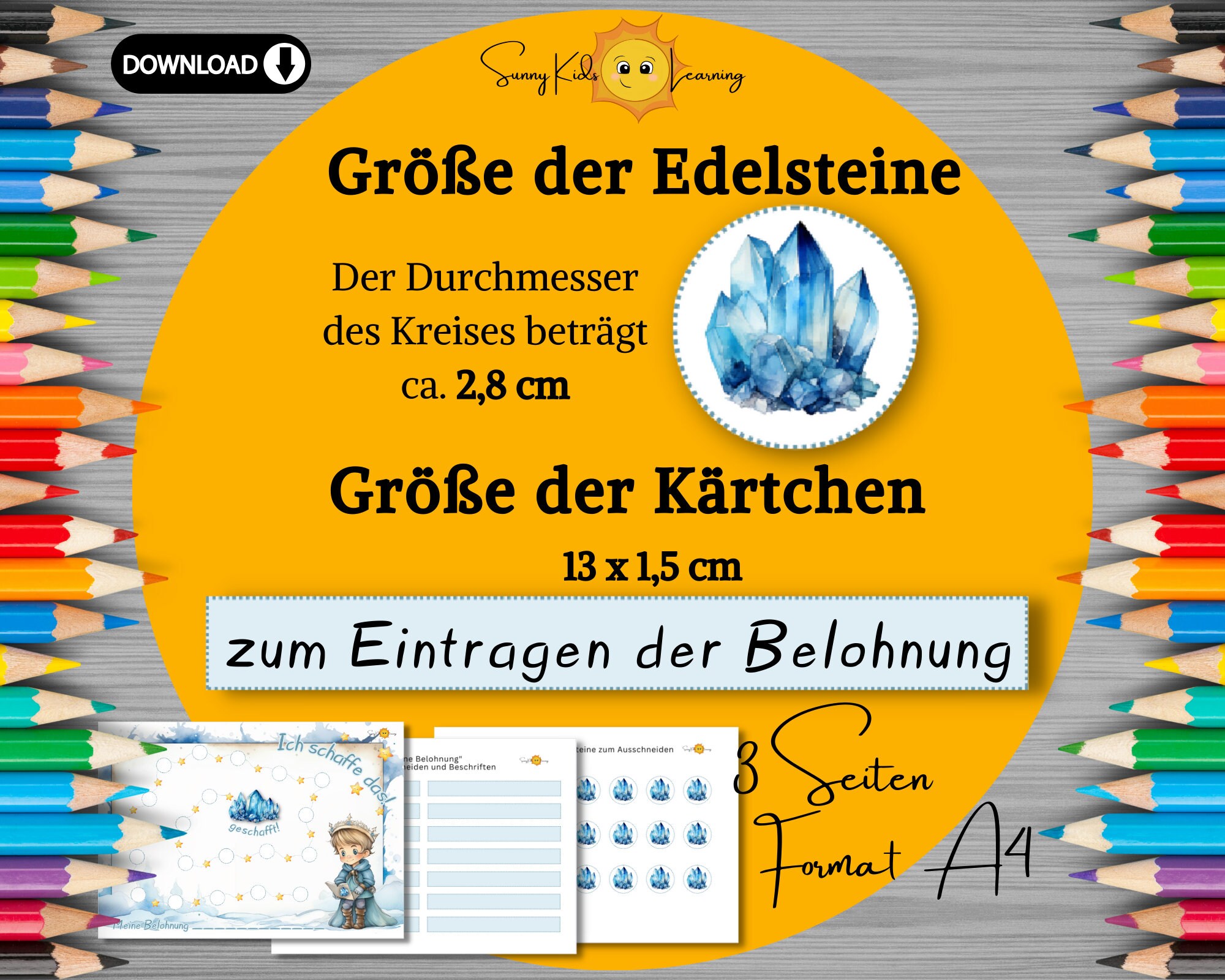 Belohnungstafel Kinder, Belohnungsplan Deutsch, Digitale ...