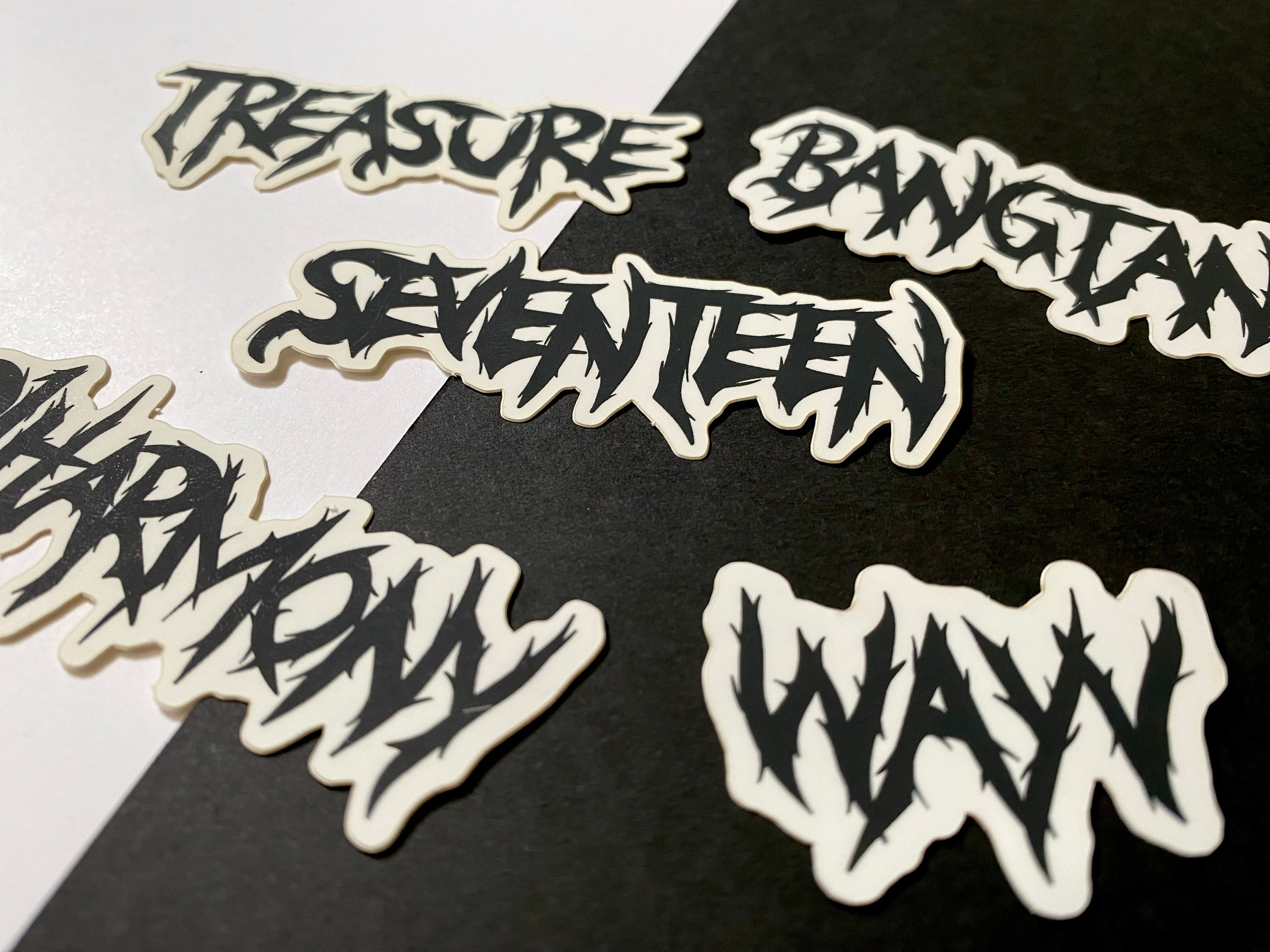 Kpop Boy Group Metal Logo Sticker / Seventeen, Treasure, BTS, Wayv ...