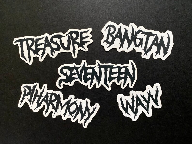 Kpop Boy Group Metal Logo Sticker / Seventeen, Treasure, BTS, Wayv ...