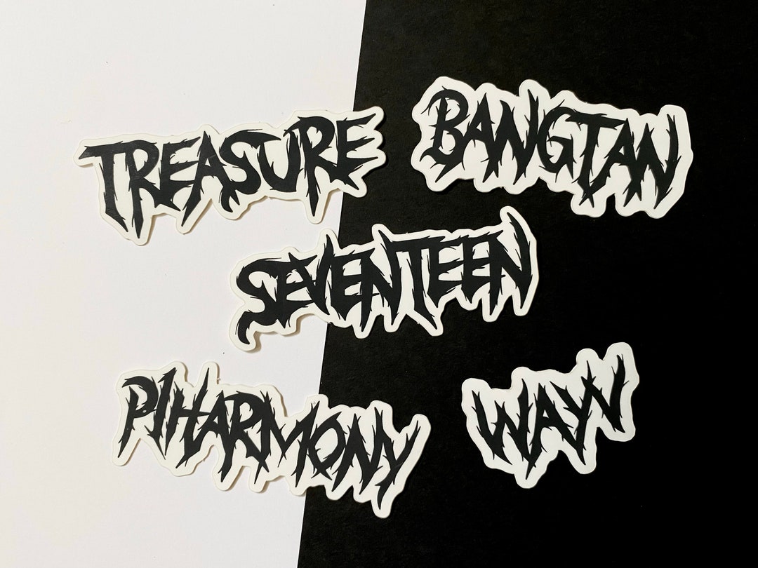 Kpop Boy Group Metal Logo Sticker / Seventeen, Treasure, BTS, Wayv ...