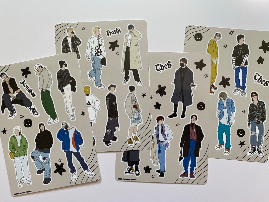 Seventeen Member Fashion Sticker Sheets / Kpop Planner Journaling ...