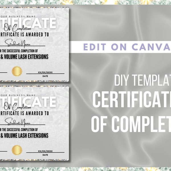 Certificate of Completion Hair Stylist Template - Etsy