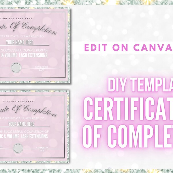 Certificate of Completion Hair Stylist Template - Etsy