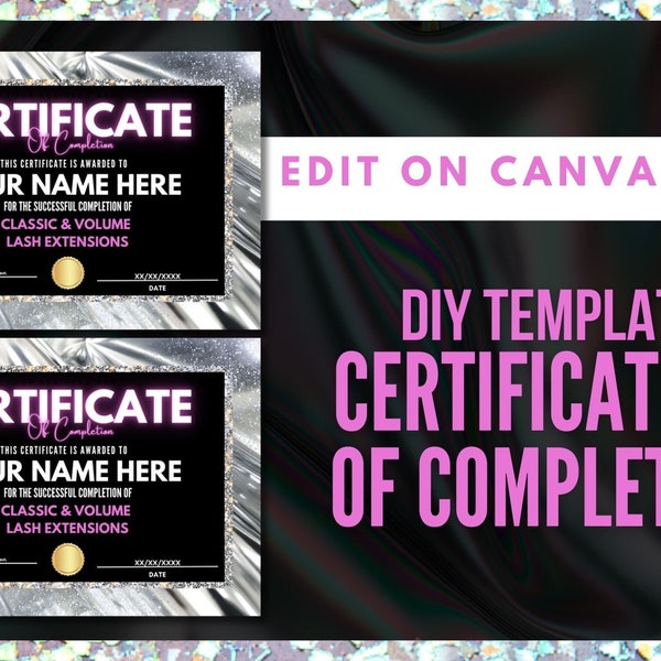 Certificate of Completion Hair Stylist Template - Etsy
