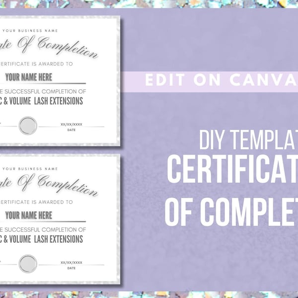 Certificate of Completion Hair Stylist Template - Etsy