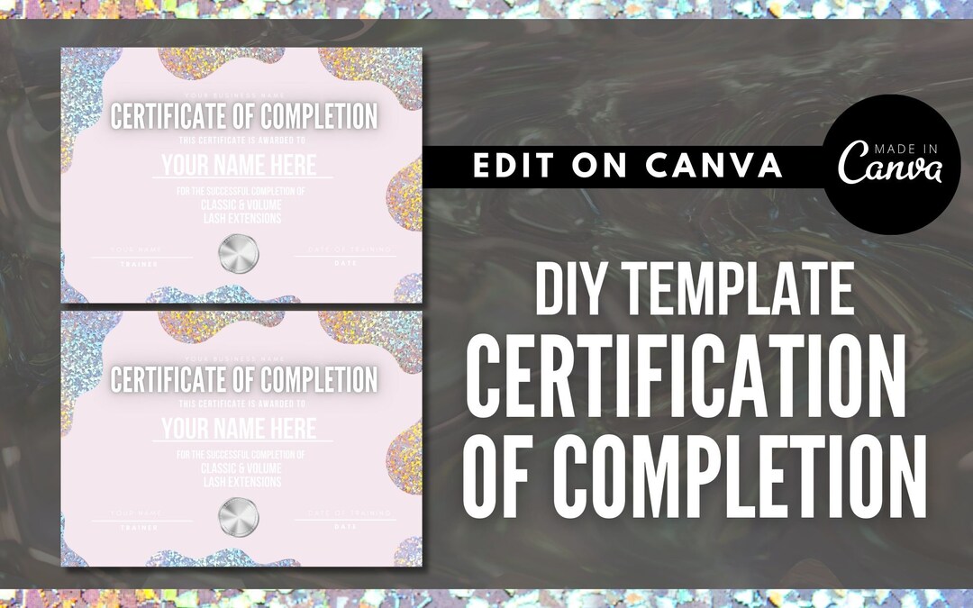 Editable Certificate of Completion DIY Certificate Training - Etsy