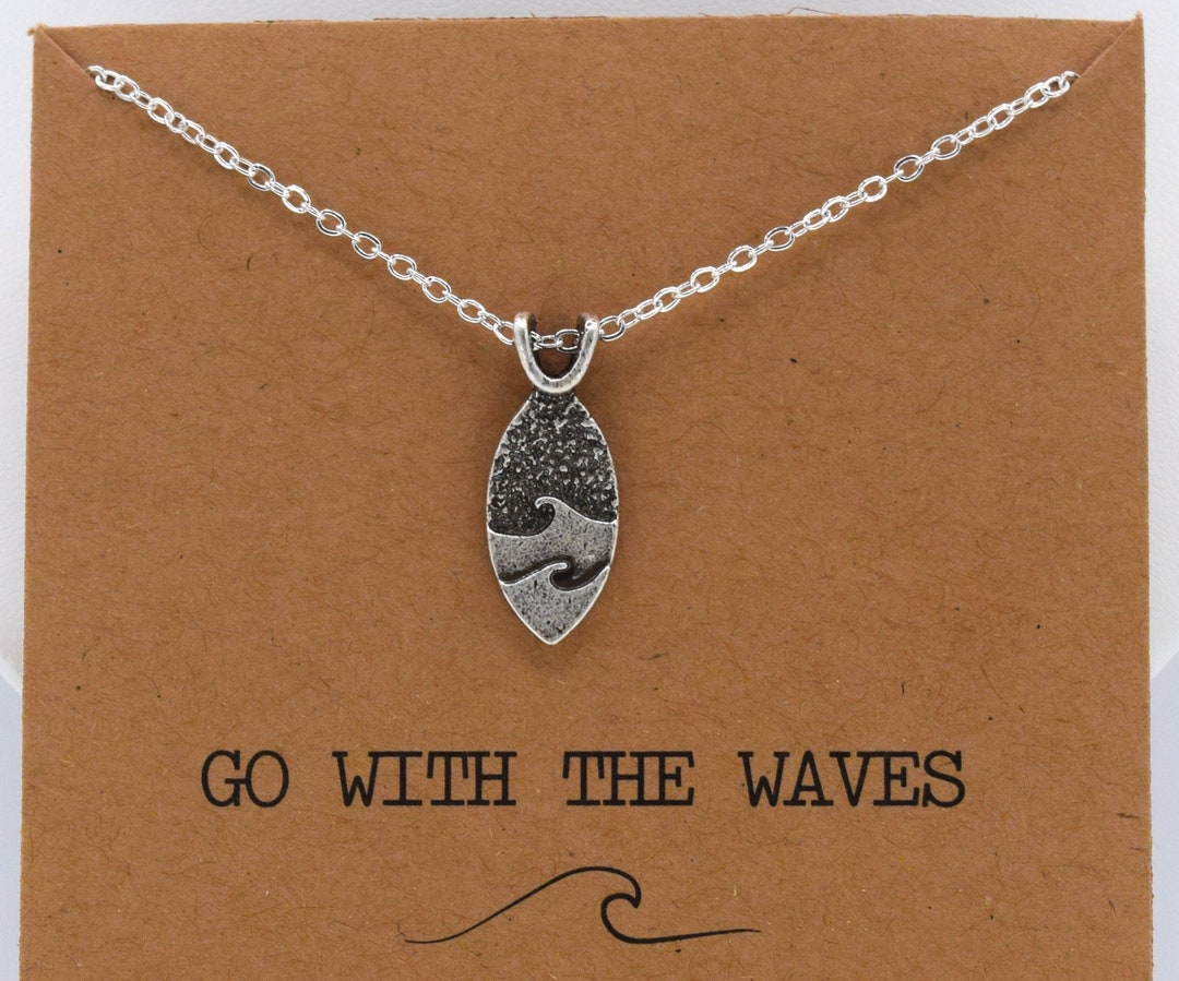 Ocean Waves Necklace | Go With the Waves, Beach Ocean Theme, Shark ...