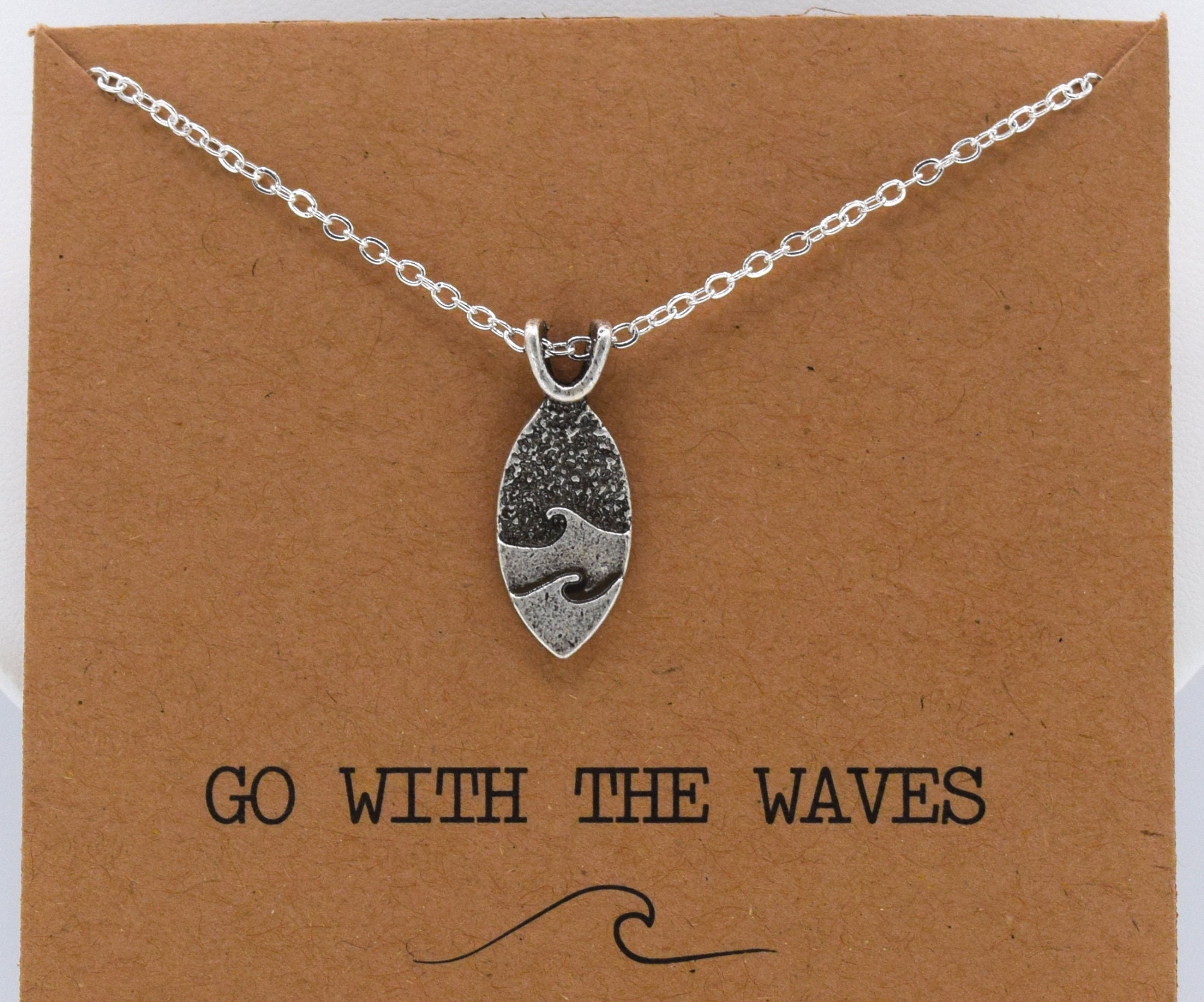 Ocean Waves Necklace | Go With the Waves, Beach Ocean Theme, Shark ...