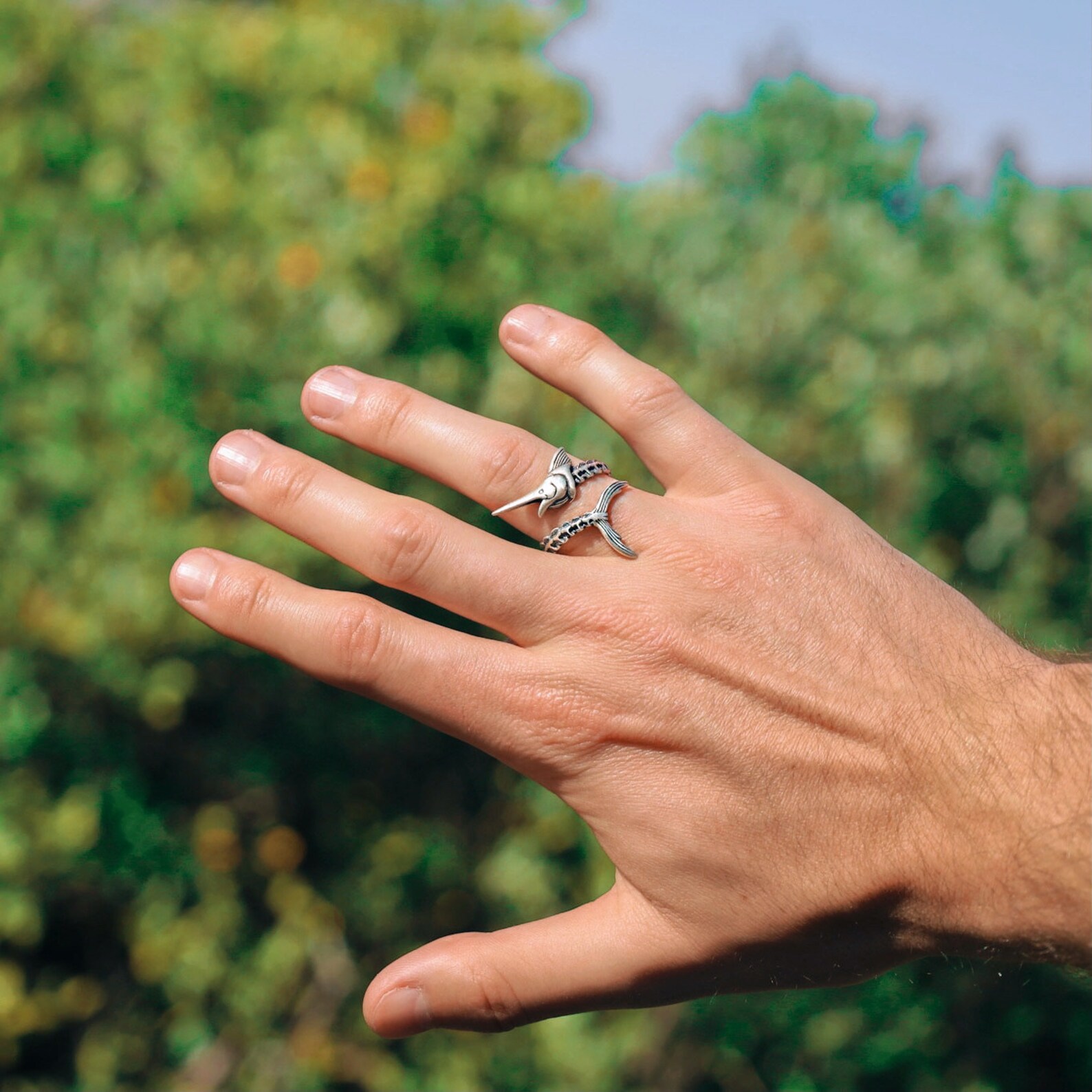 Sail Fish Skeleton Ring | Beach Rings for Men and Women, Sterling ...
