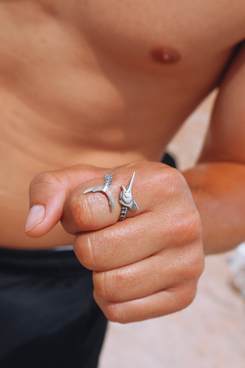 Sail Fish Skeleton Ring | Beach Rings for Men and Women, Sterling Silver, Beach Themed Jewelry ...