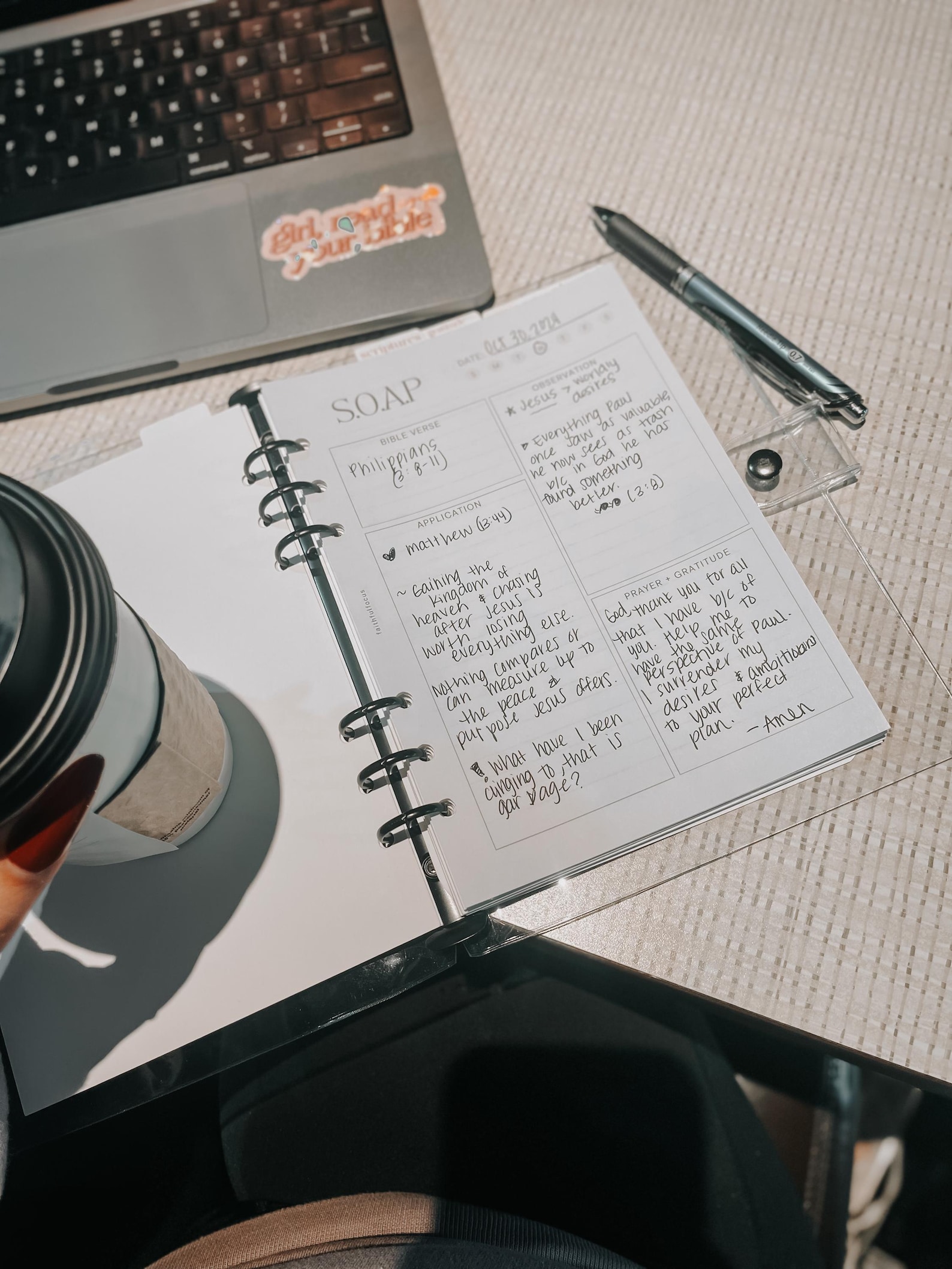 Bible Study Binder Christian Planner | SOAP Study | Sermon Notes ...