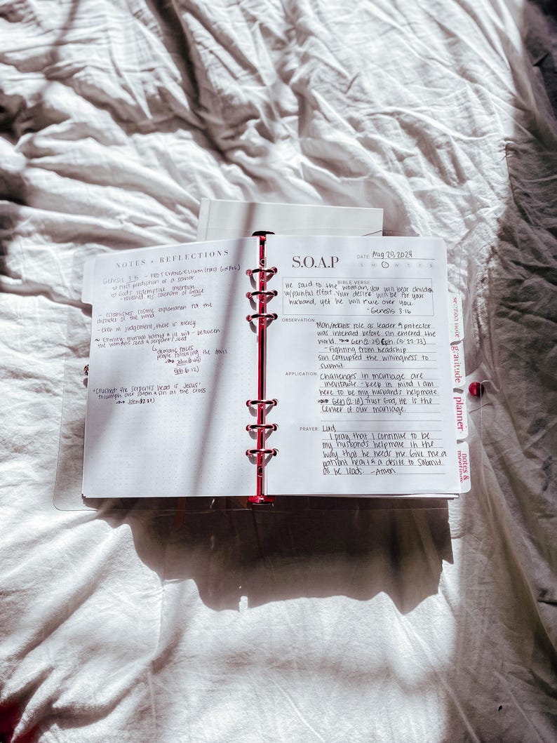 Bible Study Binder Christian Planner | SOAP Study | Sermon Notes ...