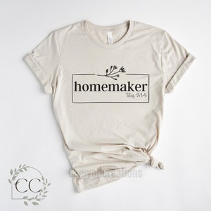 Homemaker Shirt Bible Verse Titus 2 Christian Women Homesteading Mama ...