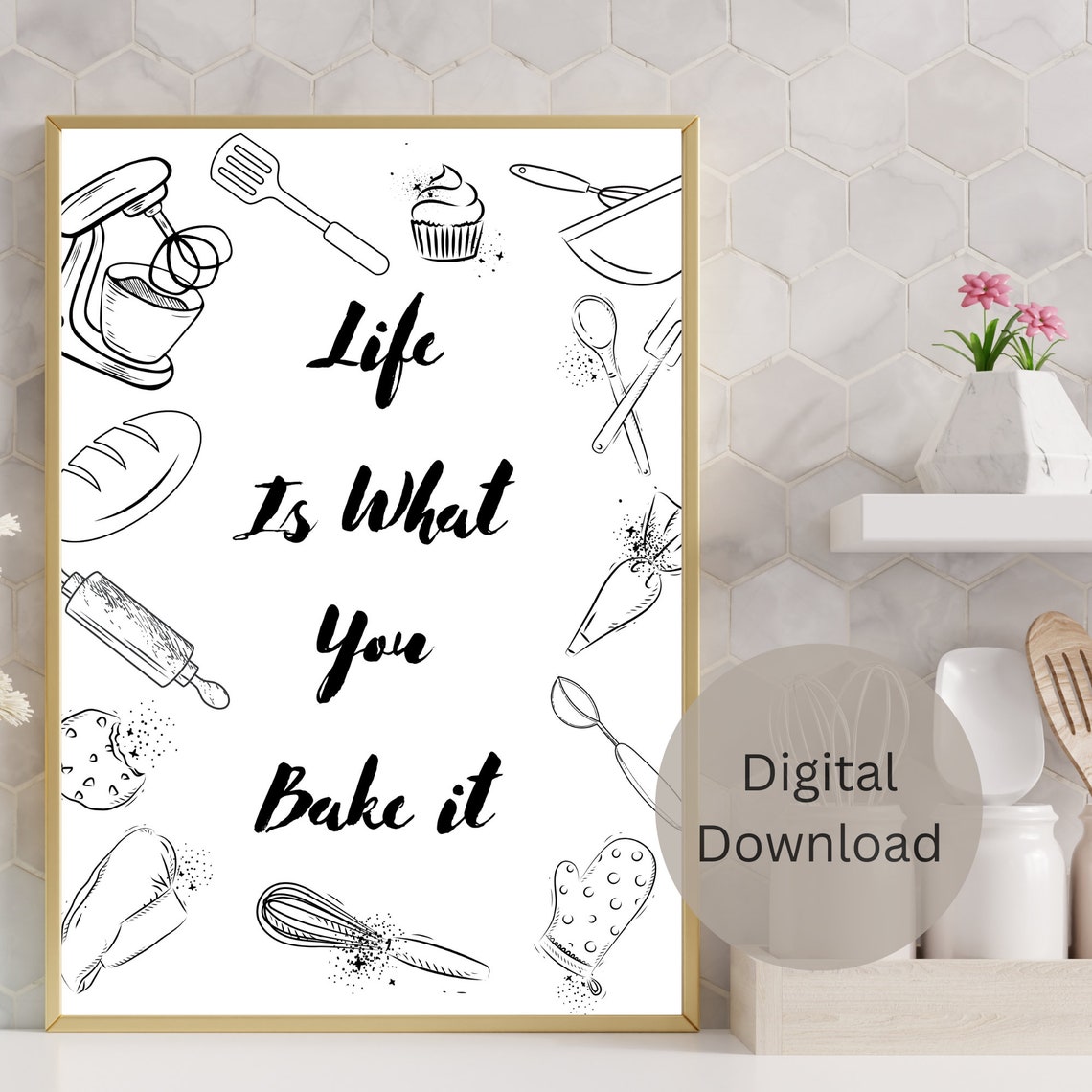 Kitchen Decor Printable Wall Art for Home or Restaurant Dining Room ...