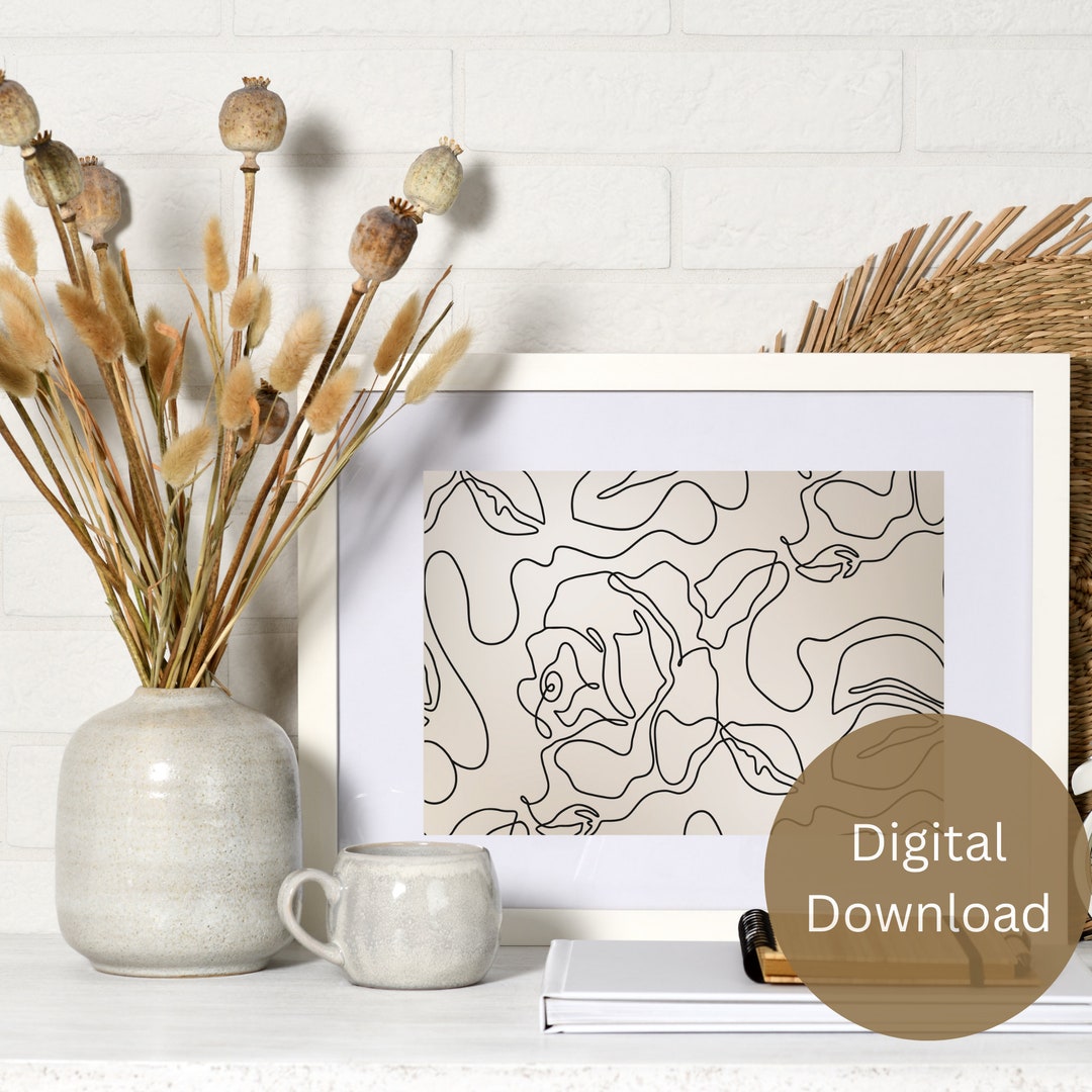 Line Art Decor Printable for Home or Office Hangable Wall Art ...