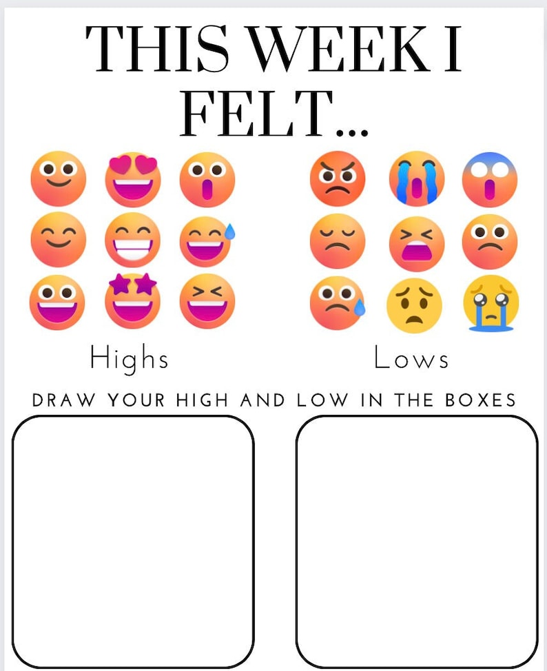 Mental Health Check in Sheet for Young Kids - Etsy