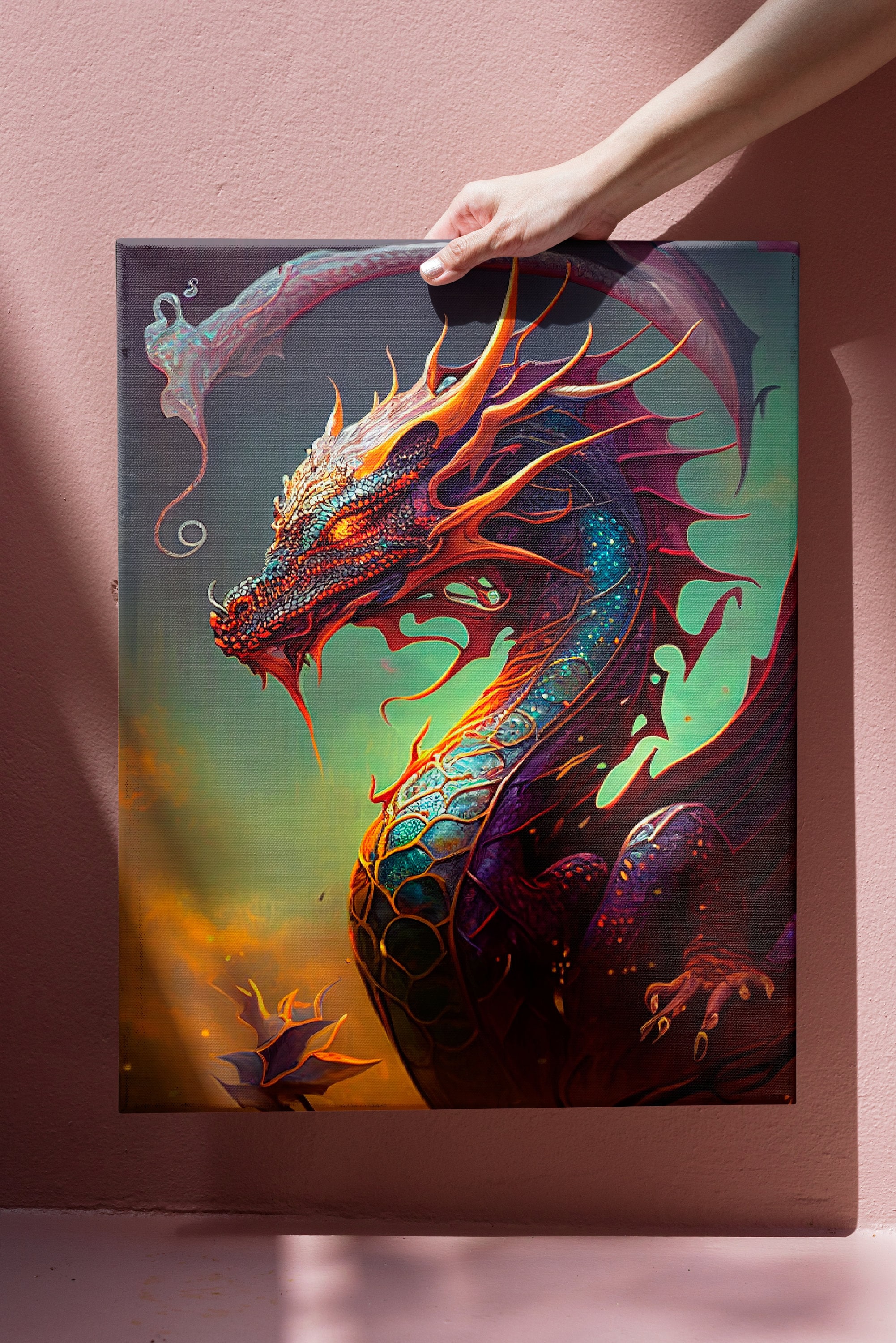 Oval Dragon Digital Print |dragoninstant Download Printable Home Decor ...