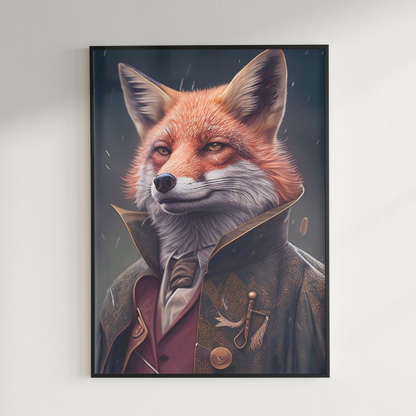 Gentleman Fox Print - Etsy