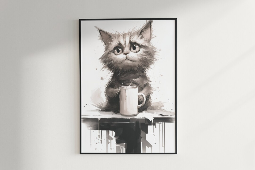 Shabby Cat Digital Print | Cat Instant Download Printable Home Decor ...