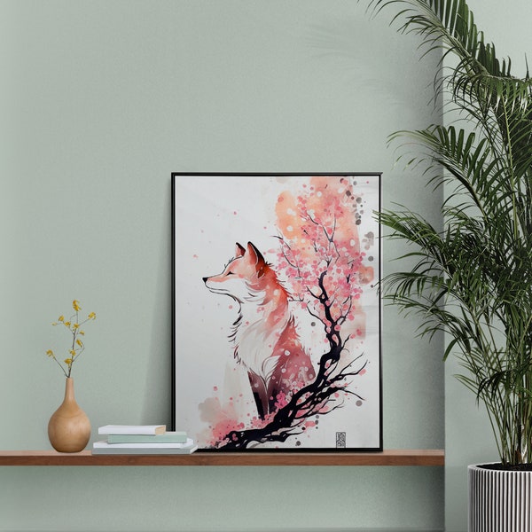 Sakura Fox Poster - Etsy