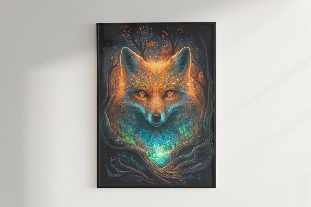 Mystic Fox Print | Mystic Fox Instant Download Printable Home Decor ...