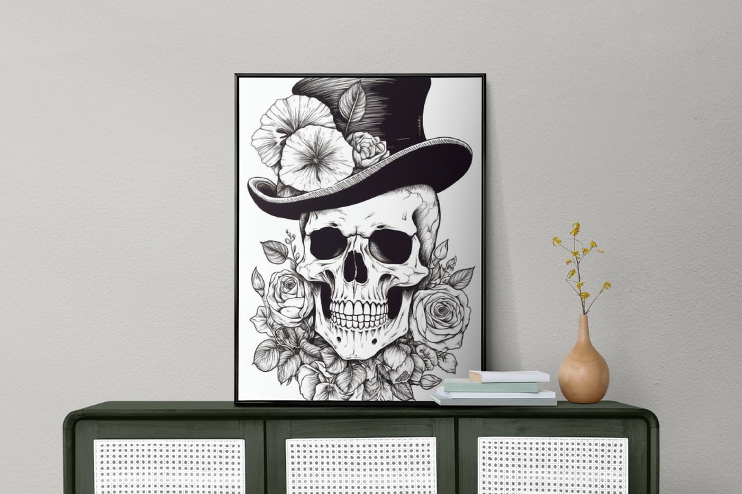 Easter Skeleton Print | Skeleton Instant Download Printable Home Decor ...