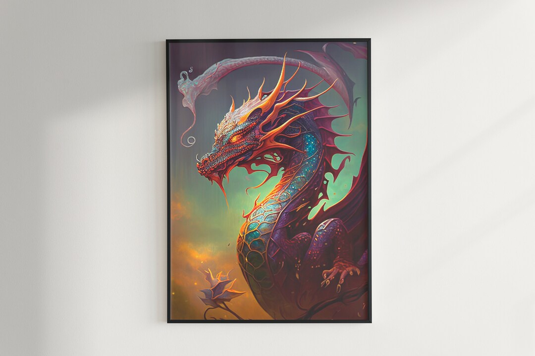 Oval Dragon Digital Print |dragoninstant Download Printable Home Decor ...