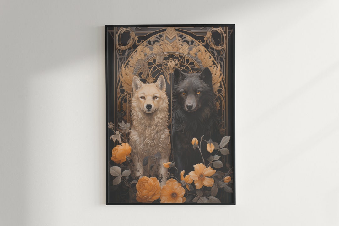 Cute Wolves Print | Wolves Instant Download Printable Home Decor ...